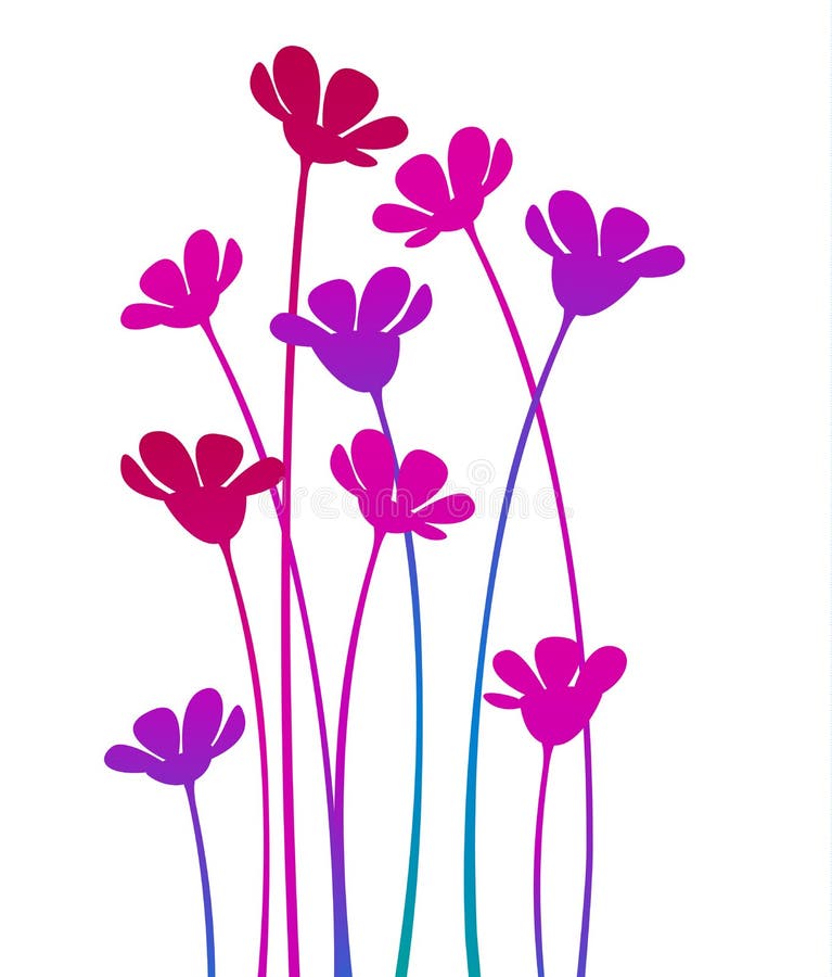 Vector wild flowers stock vector. Illustration of graphic - 70041223