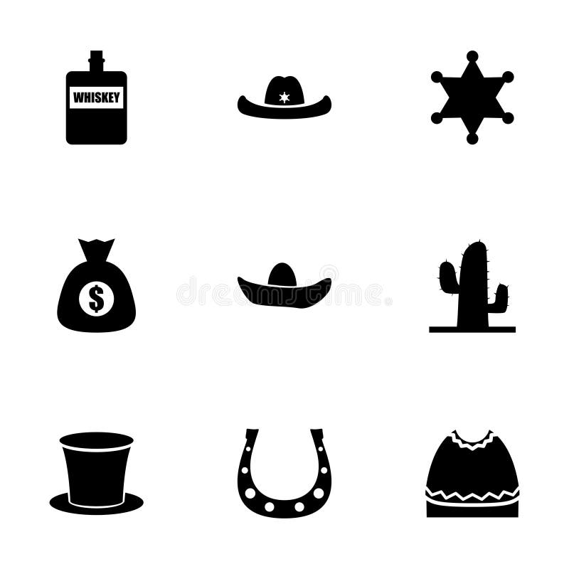 Vector wild west icon set stock vector. Illustration of divider - 52798311