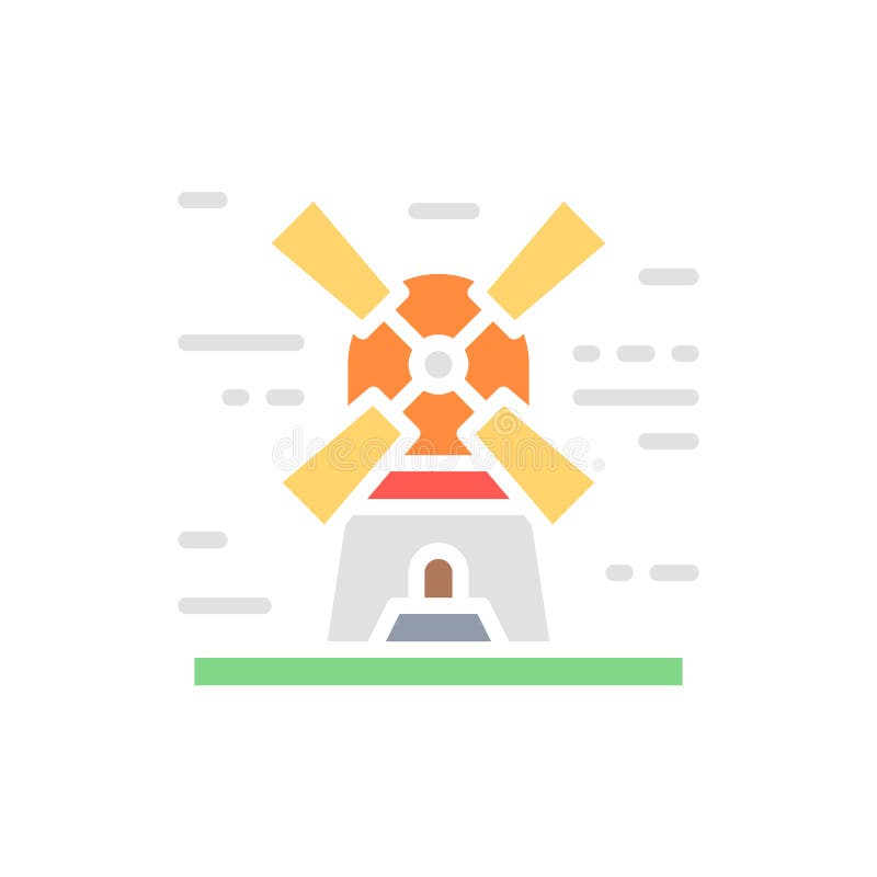 Vector Windmill Landscape Neon Sign. Vector Illustration in Neon Style ...