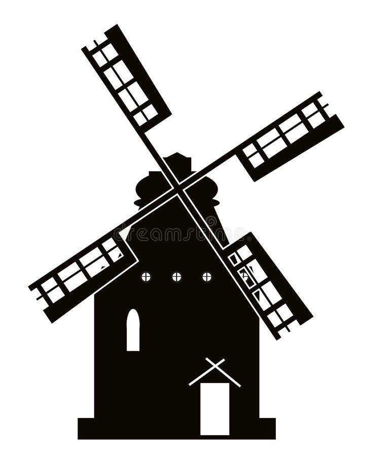 Vector windmill sign. stock vector. Illustration of country - 34607826