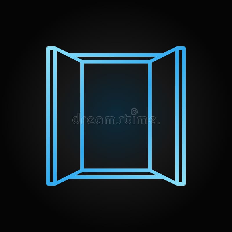 Window blue icons set stock vector. Illustration of frame - 73597107