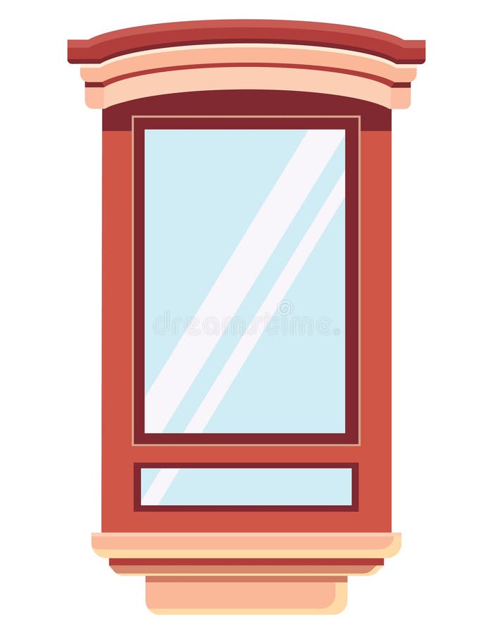 Vector Window in Cartoon Style. Stock Vector - Illustration of style ...