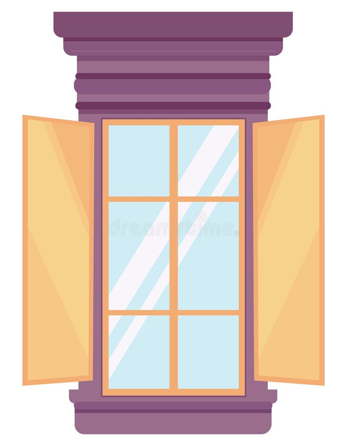 Vector Window in Cartoon Style. Stock Vector - Illustration of style ...