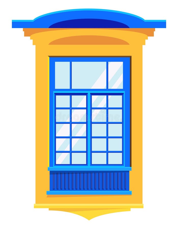 Vector Window in Cartoon Style. Stock Vector - Illustration of ...
