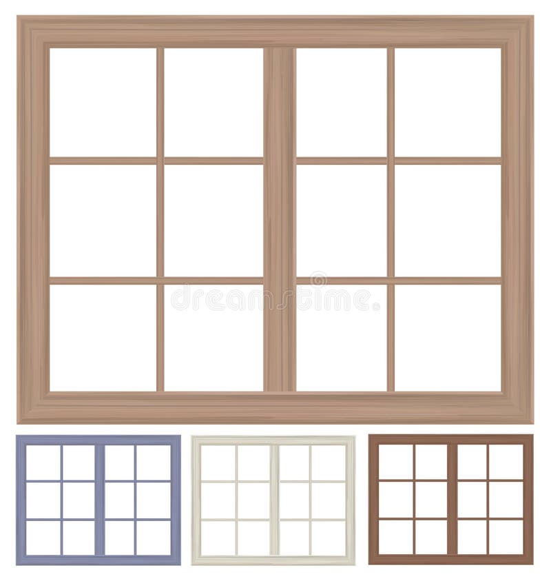 Vector Window Frames Isolated. Stock Vector - Illustration of wood ...