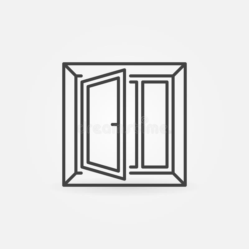 Window Outline Icons Set. Vector Open Windows Symbols Stock Vector ...