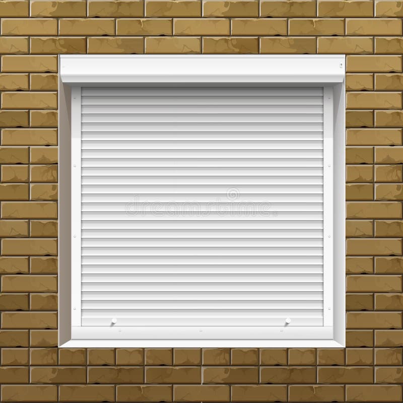 Vector Window with Rolling Shutters Stock Vector - Illustration of ...