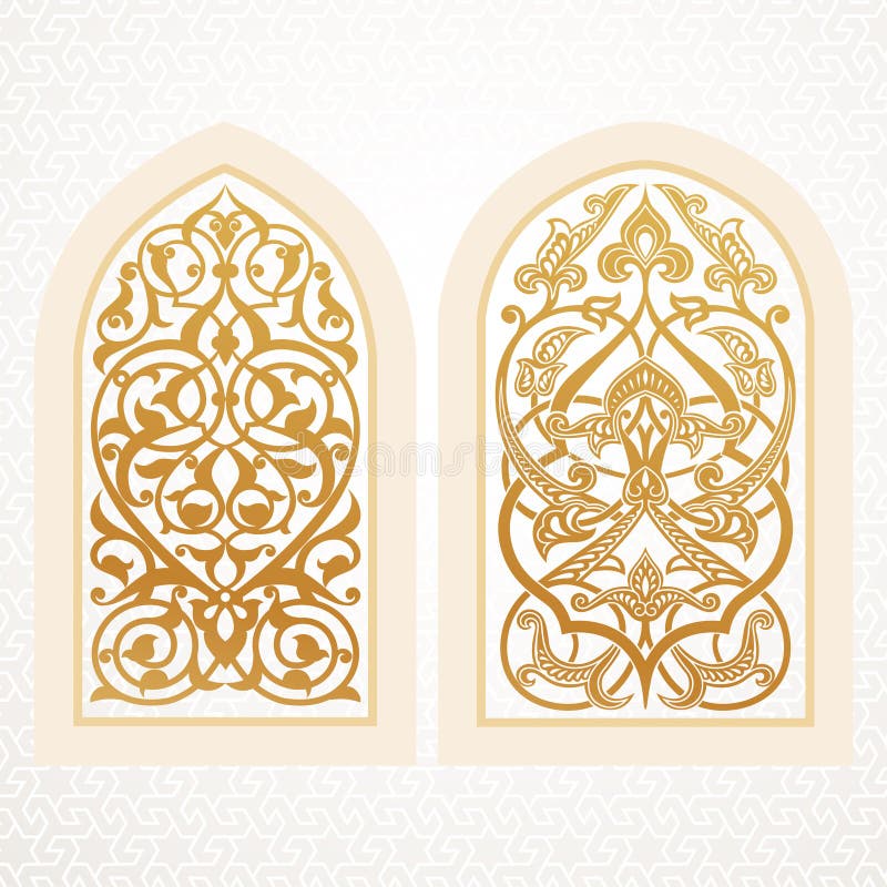 Arabic or Islamic Windows Set Stock Vector - Illustration of oriental ...