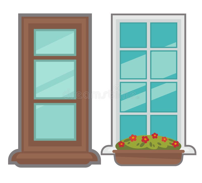 Vector Windows Collection of Various Types. Stock Vector - Illustration ...