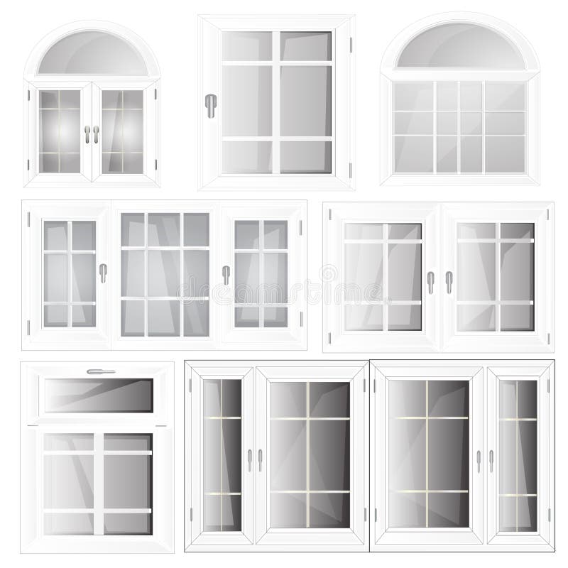 Vector Windows Plastic Glosed Stock Vector - Illustration of colorful ...