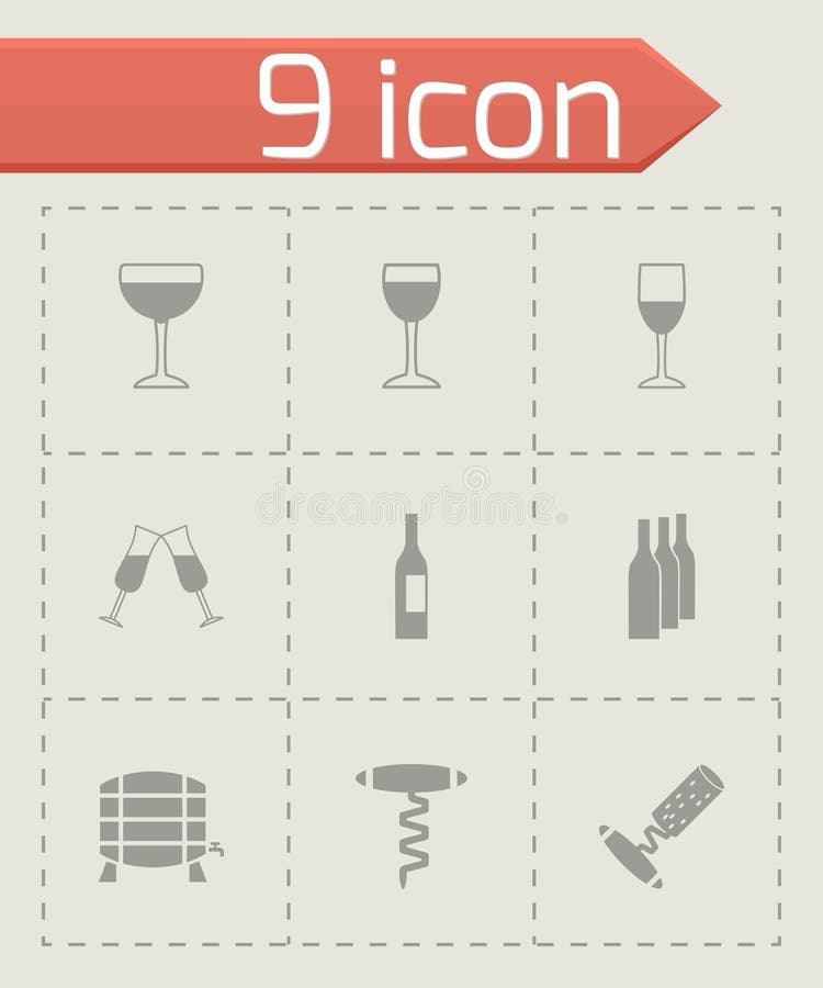 Vector wine icon set stock vector. Illustration of graphic - 53011664