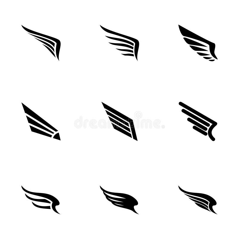 Wing icons stock vector. Illustration of speed, modern - 7834628