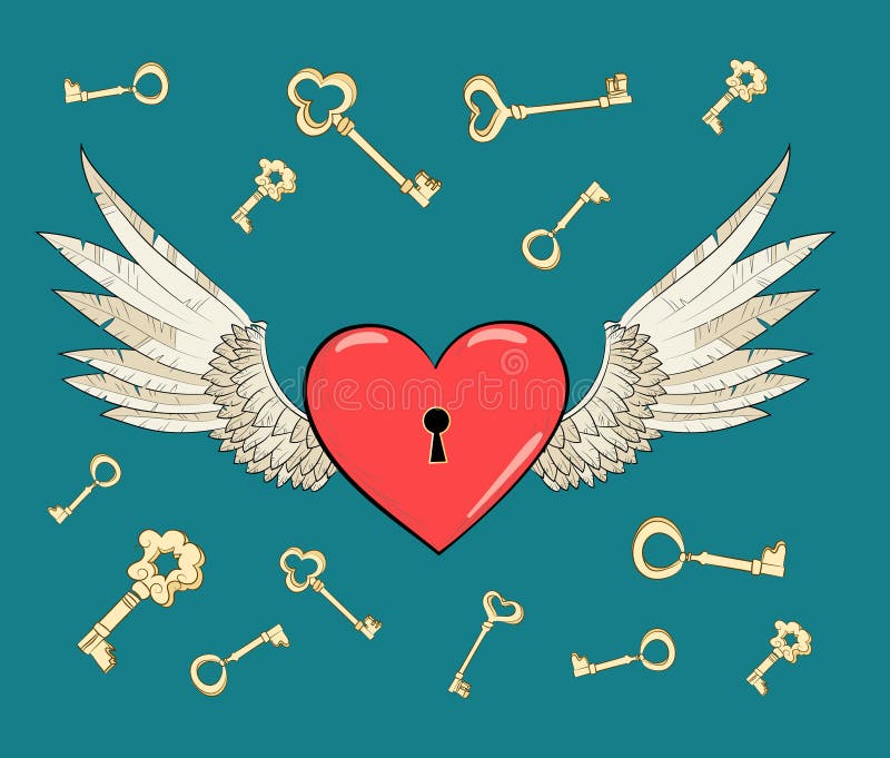 Heart Lock (Hand Drawn) stock vector. Illustration of valentine - 28786402