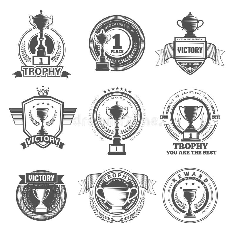 Vector winner logos stock vector. Illustration of achievement - 57813596