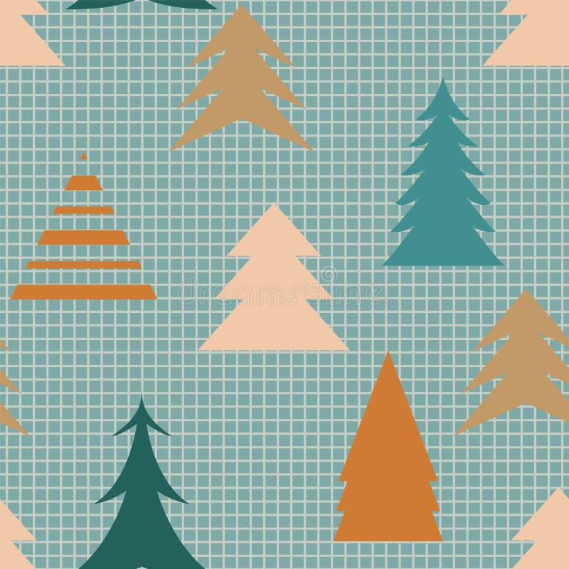 Vector Winter Fir Forest Seamless Pattern Background. Stock Vector ...