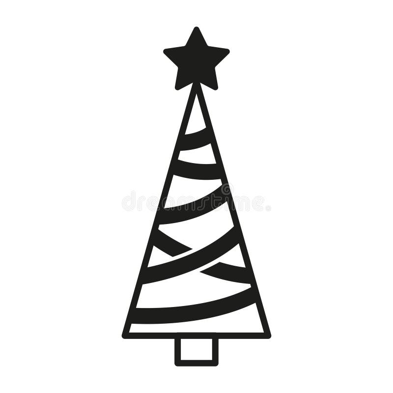 Triangle Christmas Tree Clipart Black And White