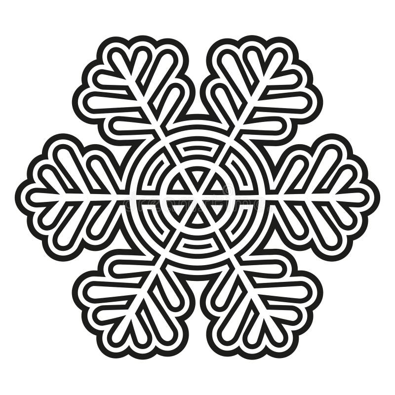 Vector Winter Logo Design. Black and White Snowflake Stock Vector ...