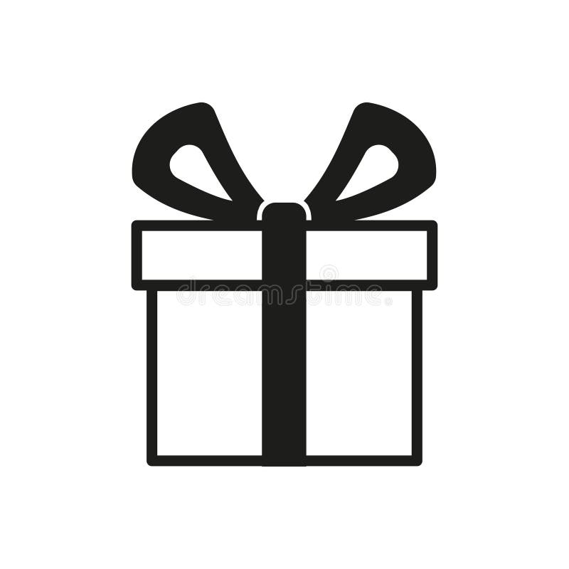 Vector Winter Logo Design. Black and Whiter Christmas Box with Git Icon ...