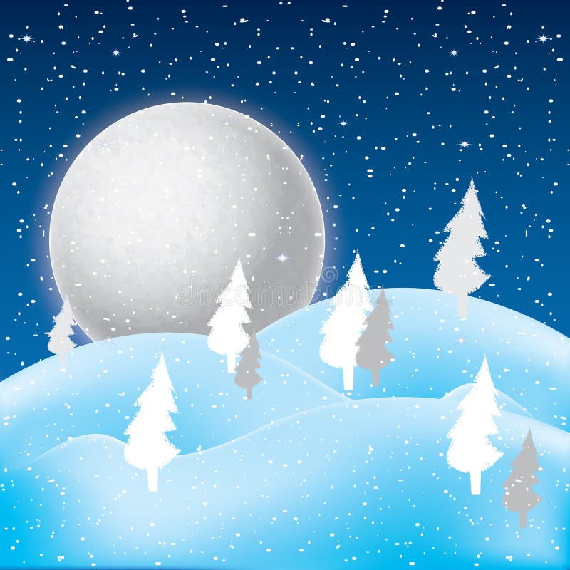 Vector of Winter Scene, White Snow and Blue Sky. Stock Vector ...