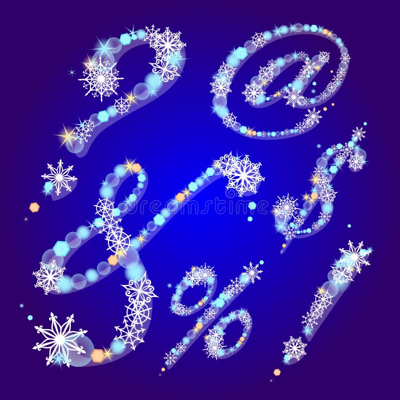 Vector Winter Signs with Snowflakes Stock Vector - Illustration of ...