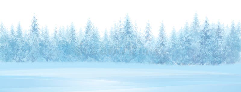 Snowy Winter Scene Border stock illustration. Illustration of scene ...