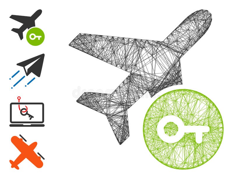 Network Airplane Key Vector Mesh Stock Illustration - Illustration of ...