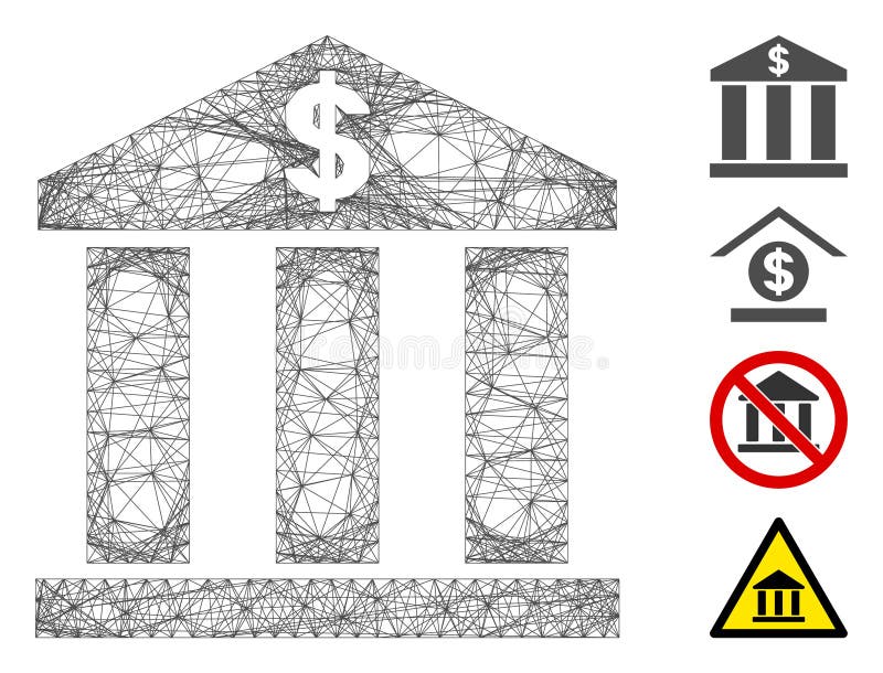 Linear Bank Building Vector Mesh Stock Illustration - Illustration of ...