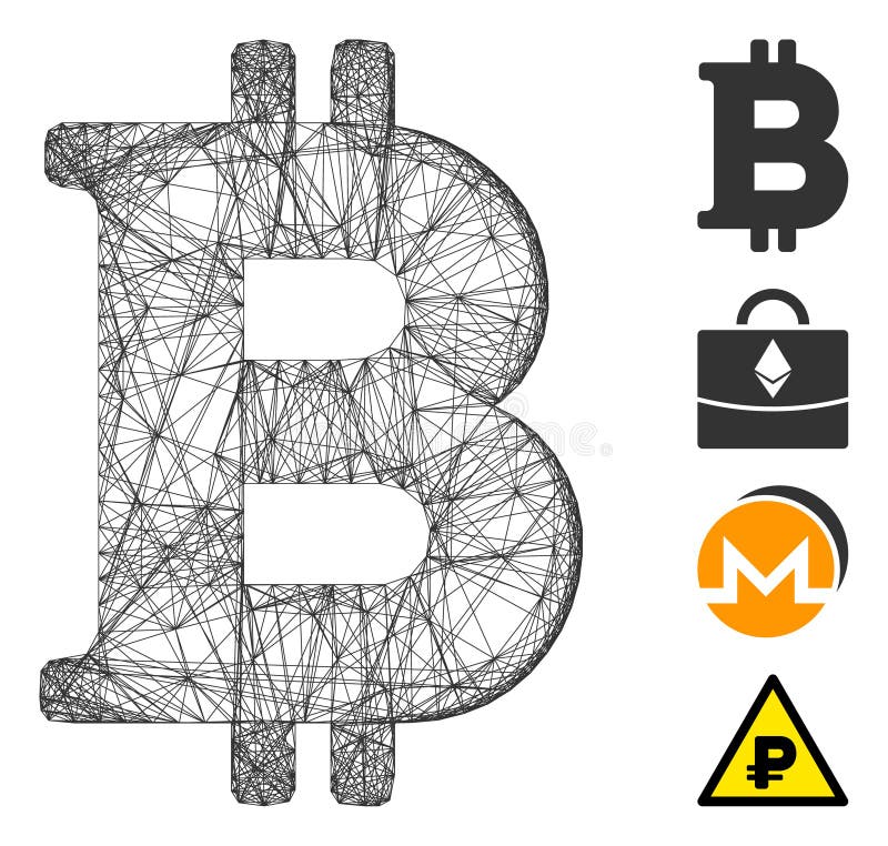 Hatched Bitcoin Vector Mesh Stock Illustration - Illustration of ...