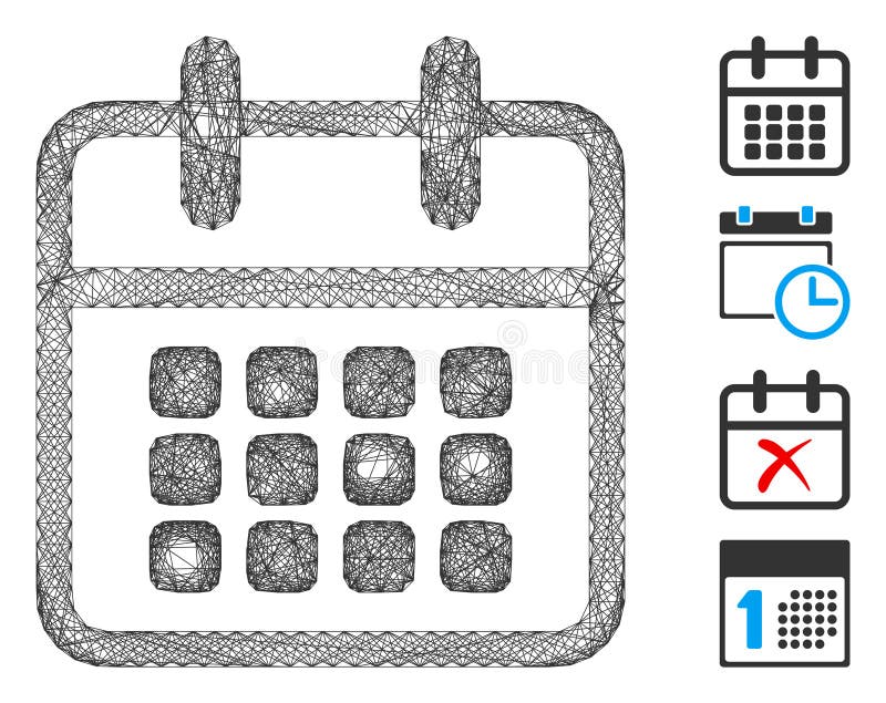 Hatched Calendar Vector Mesh Stock Illustration - Illustration of ...