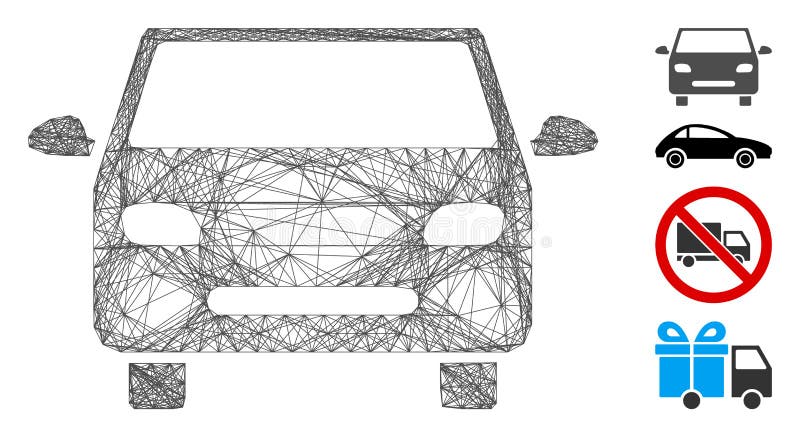 Linear Car Vector Mesh stock illustration. Illustration of connection ...