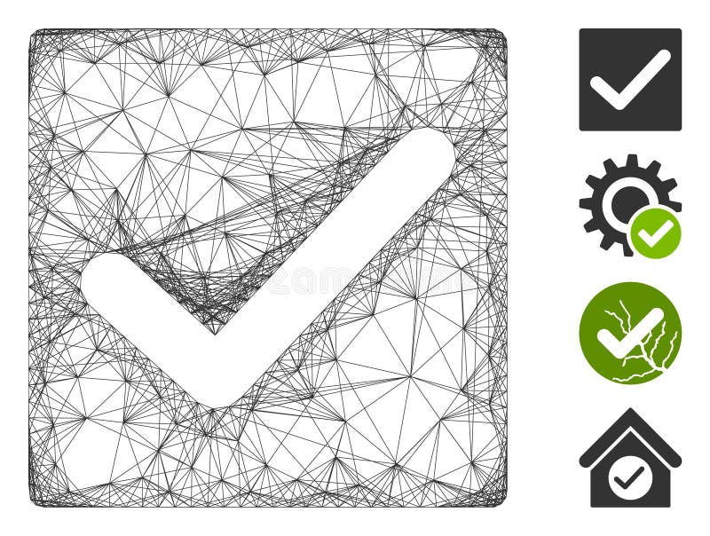 Network Check Vector Mesh stock illustration. Illustration of confirm ...