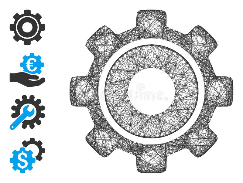 Network Cog Vector Mesh stock illustration. Illustration of connecting ...