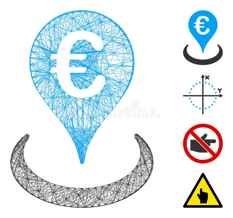 Euro and location pin stock vector. Illustration of pointer - 163375522