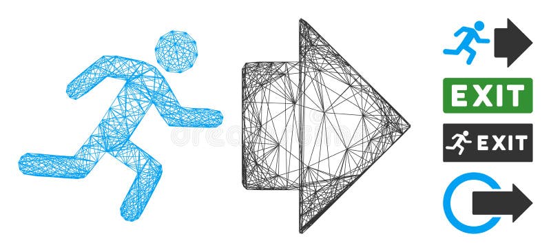 Linear Exit Direction Vector Mesh Stock Illustration - Illustration of ...