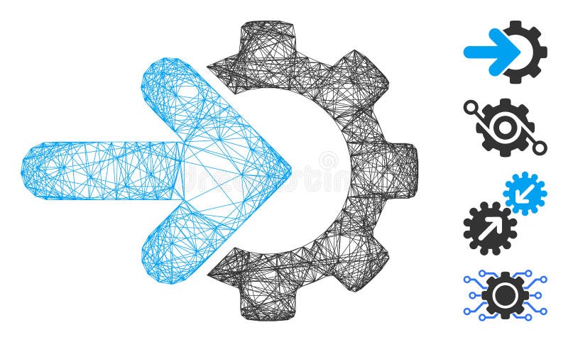 Linear Gear Integration Vector Mesh Stock Illustration - Illustration ...