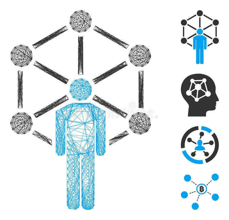 Linear Human Network Vector Mesh Stock Illustration - Illustration of ...