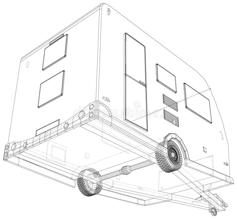 Caravan Wireframe Stock Illustrations – 58 Caravan Wireframe Stock ...
