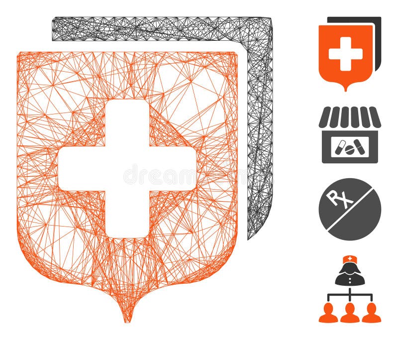 Linear Medical Shields Vector Mesh Stock Illustration - Illustration of ...
