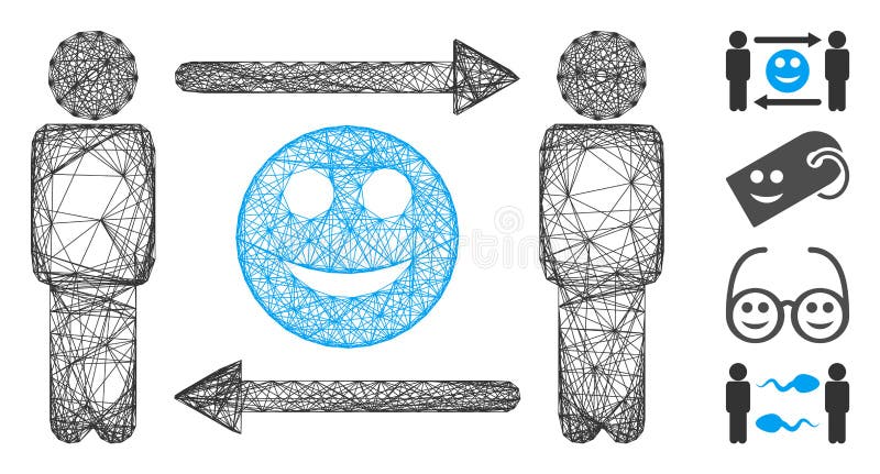 Men Smile Exchange Vector Icon Stock Vector - Illustration of happiness ...