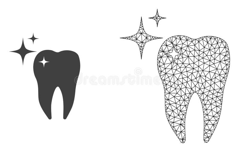 Vector Wire Frame Mesh Excellent Tooth and Flat Icon Stock Vector ...