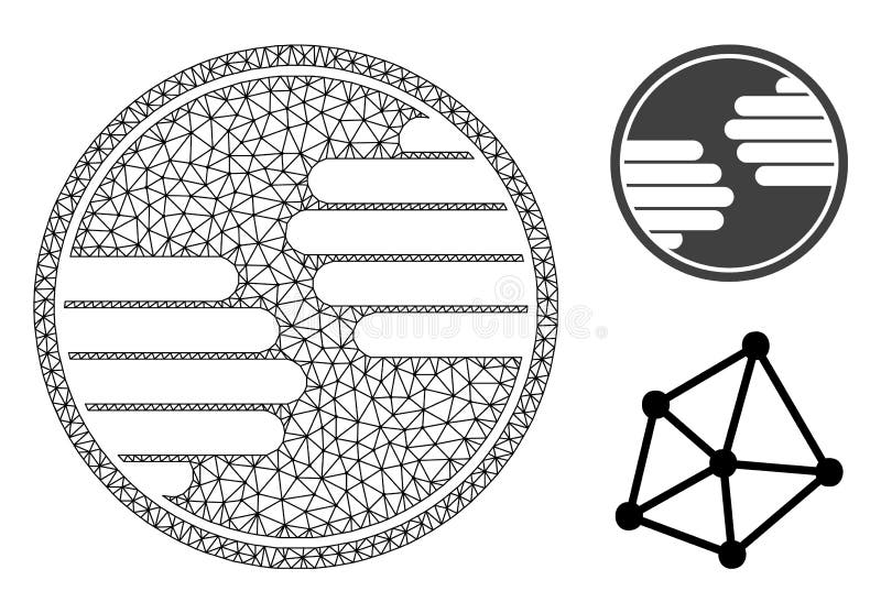 Vector Wire Frame Mesh Hands Circle and Flat Icon Stock Vector ...