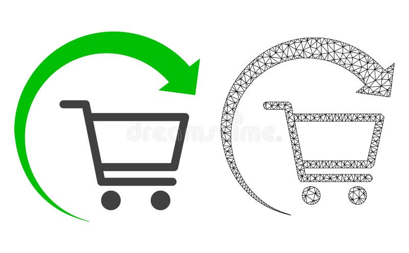 Vector Wire Frame Mesh Repeat Purchase Order and Flat Icon Stock Vector ...