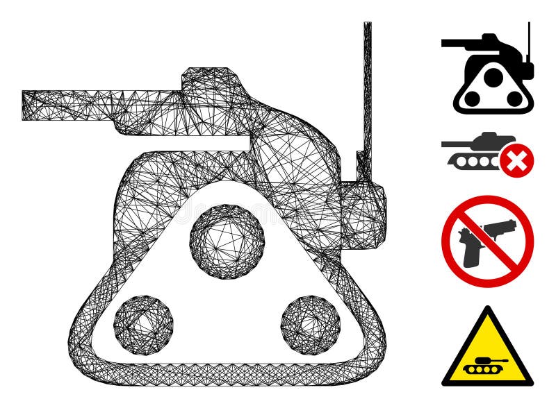 Linear Military Robot Vector Mesh Stock Illustration - Illustration of ...
