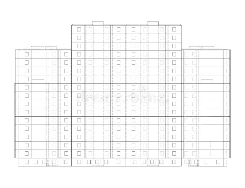 Vector Multi-storey Residential Building Stock Vector - Illustration of ...