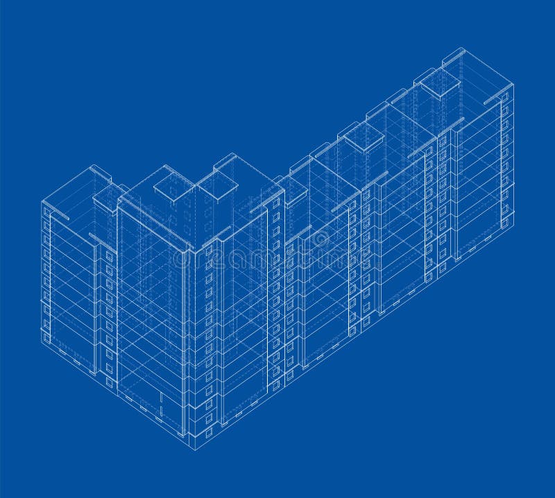 Vector Multi-storey Residential Building Stock Vector - Illustration of ...