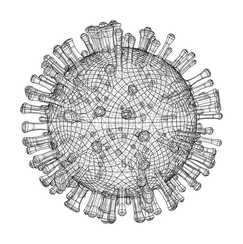 Vector Wire-frame Model of a Virus Stock Vector - Illustration of ...