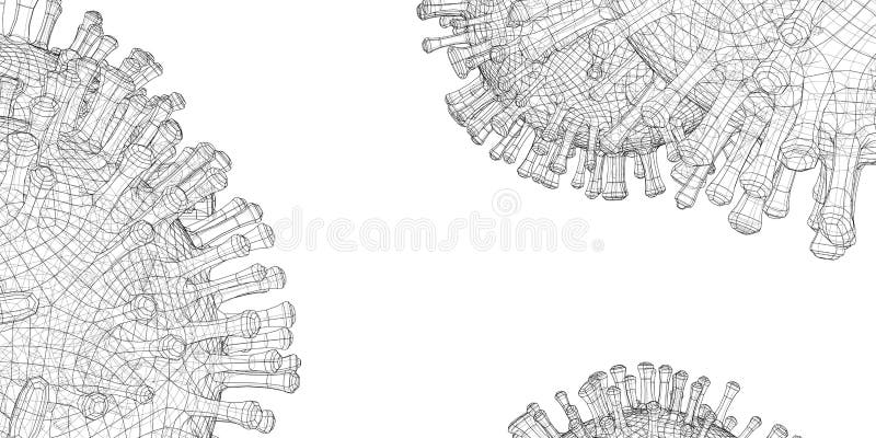 Vector Wire-frame Model of a Virus Stock Vector - Illustration of cell ...