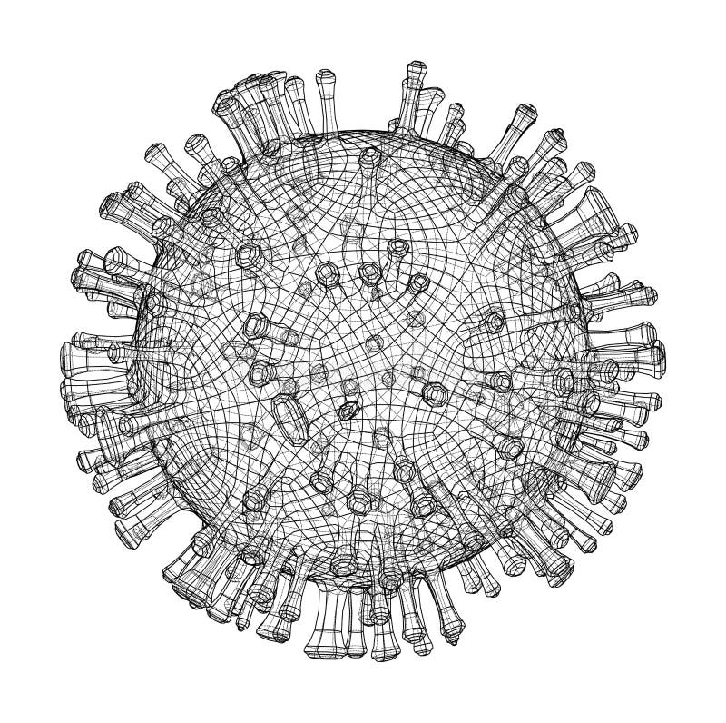 Vector Wire-frame Model of a Virus Stock Vector - Illustration of ...