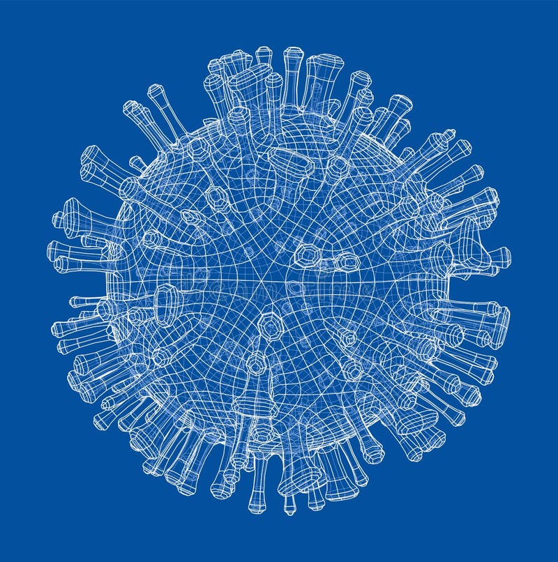 Vector Wire-frame Model of a Virus Stock Vector - Illustration of ...