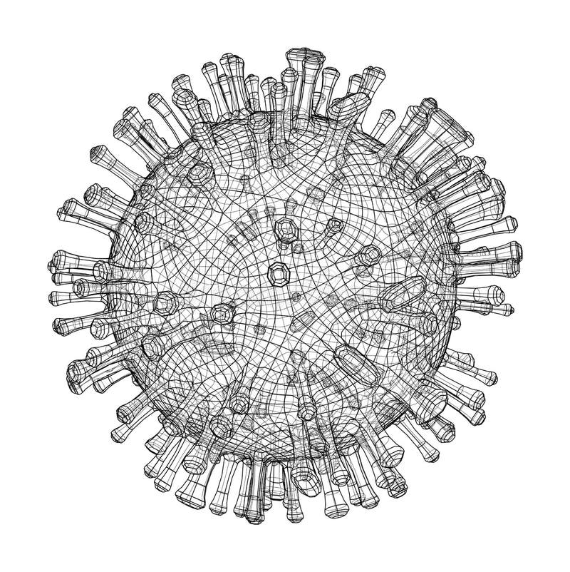 Vector Wire-frame Model of a Virus Stock Vector - Illustration of ...